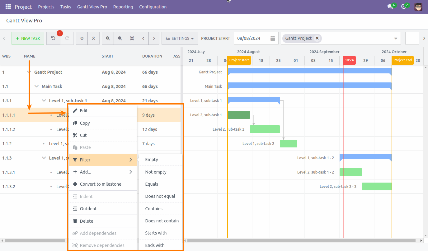 Bryntum Gantt for Odoo Docs